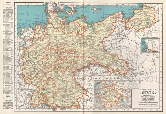1935 Border Map Of Germany - Map