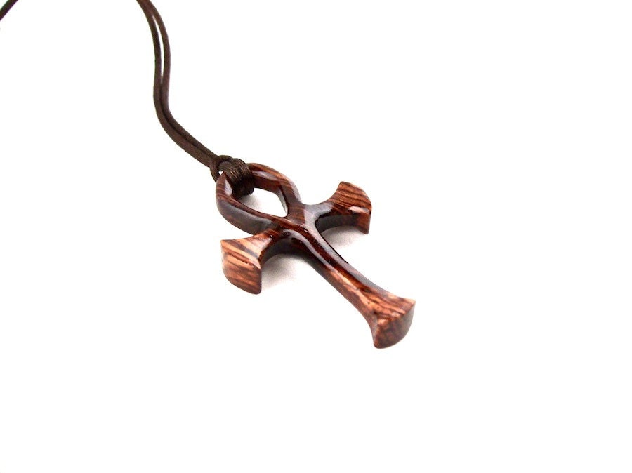 Wooden Ankh Necklace Ankh Necklace Ankh Pendant by GatewayAlpha