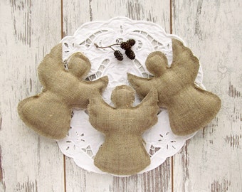 Christmas Ornaments Burlap Christmas Angels Set by VasilinkaStore