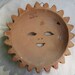 Terra Cotta Clay Sun Face Garden Decor Yard Art Made In Mexico