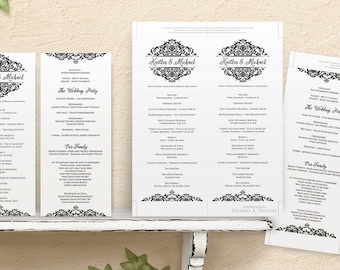 Wedding Program Template Download Instantly by KarmaKWeddings