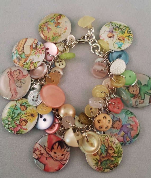 Items similar to Handmade 1950's pixie charm bracelet on Etsy