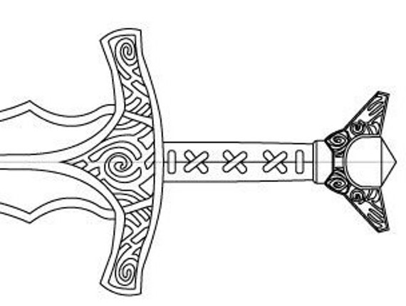 Steel Sword Blueprint by GoombahSquadProps on Etsy