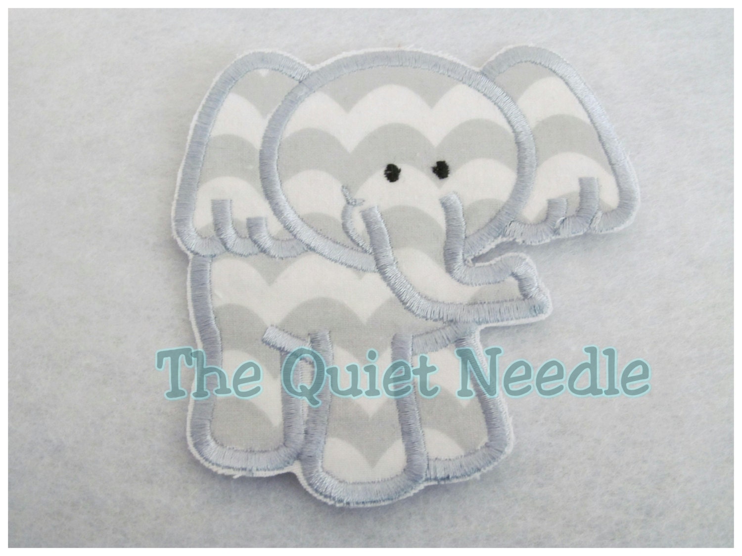 Embroidered Elephant Iron On Applique Safari Applique