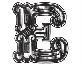 Decorative letter e | Etsy