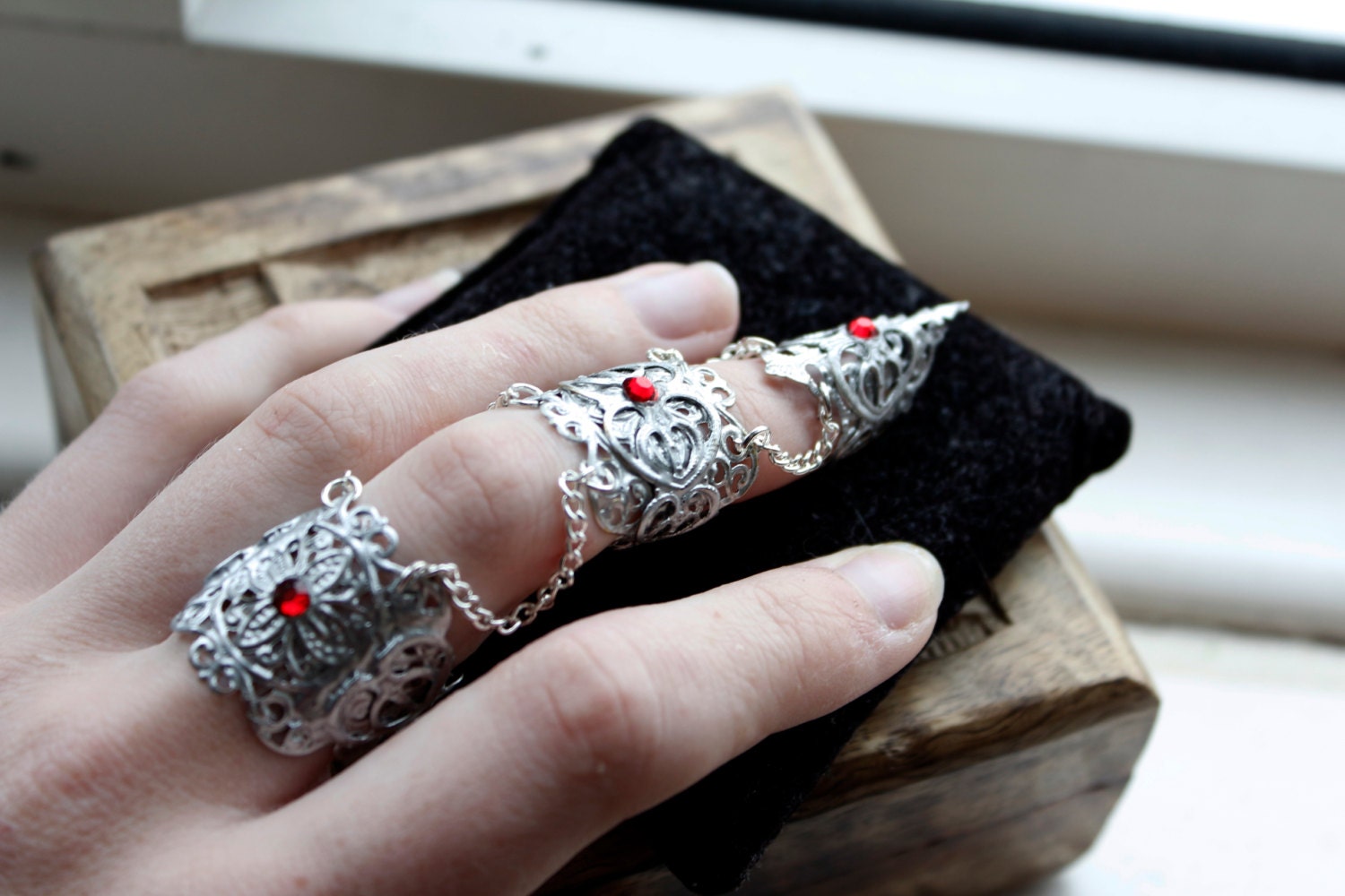 Mythical Armour Ring Full Finger Claw Ring Silver