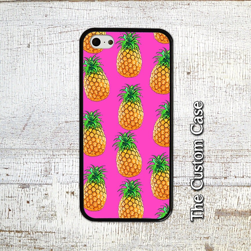 Pineapple Phone Case Hot Pink Summer Pineapples by TheCustomCase