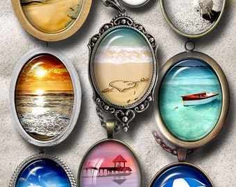 Unique oval beach art related items | Etsy