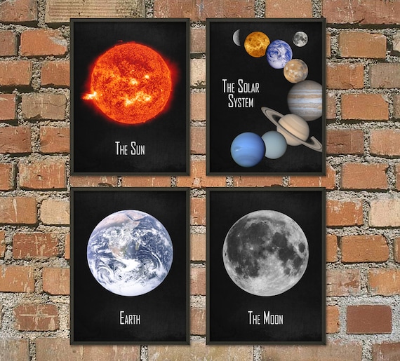 The Solar System Wall Art Poster Set of 4 NASA Astronomy