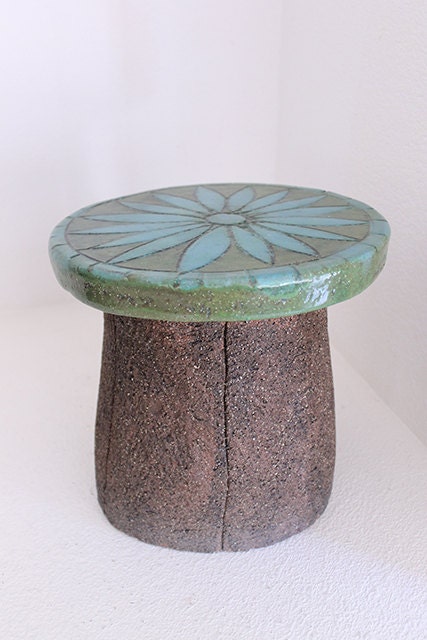 Mid century modern vintage Stan Bitters stool / table studio pottery ...