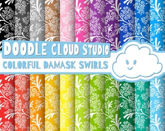 SEAMLESS Colorful Glitter digital paper by DoodleCloudStudio