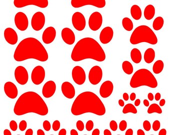 Red paw print | Etsy