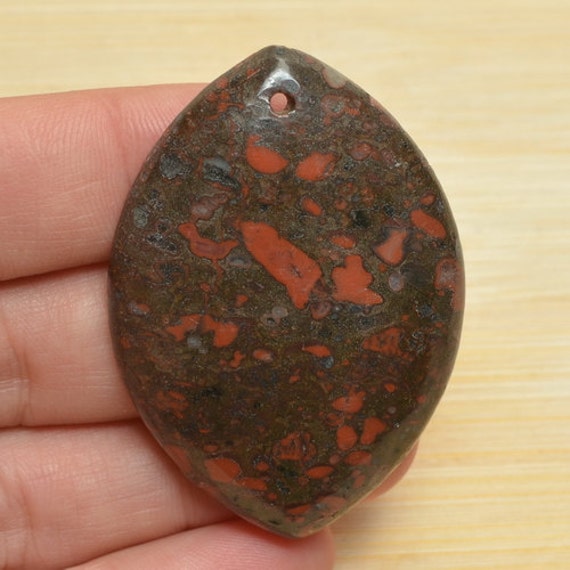 Red Ocean Jasper pendant bead J832