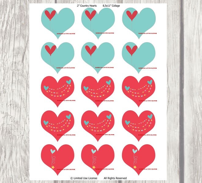 Heart cupcake toppers-party printables-party printables-valentine-diy ...