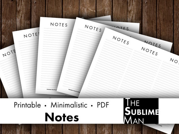 Minimalistic Notes 3-up by TheSublimeMan on Etsy