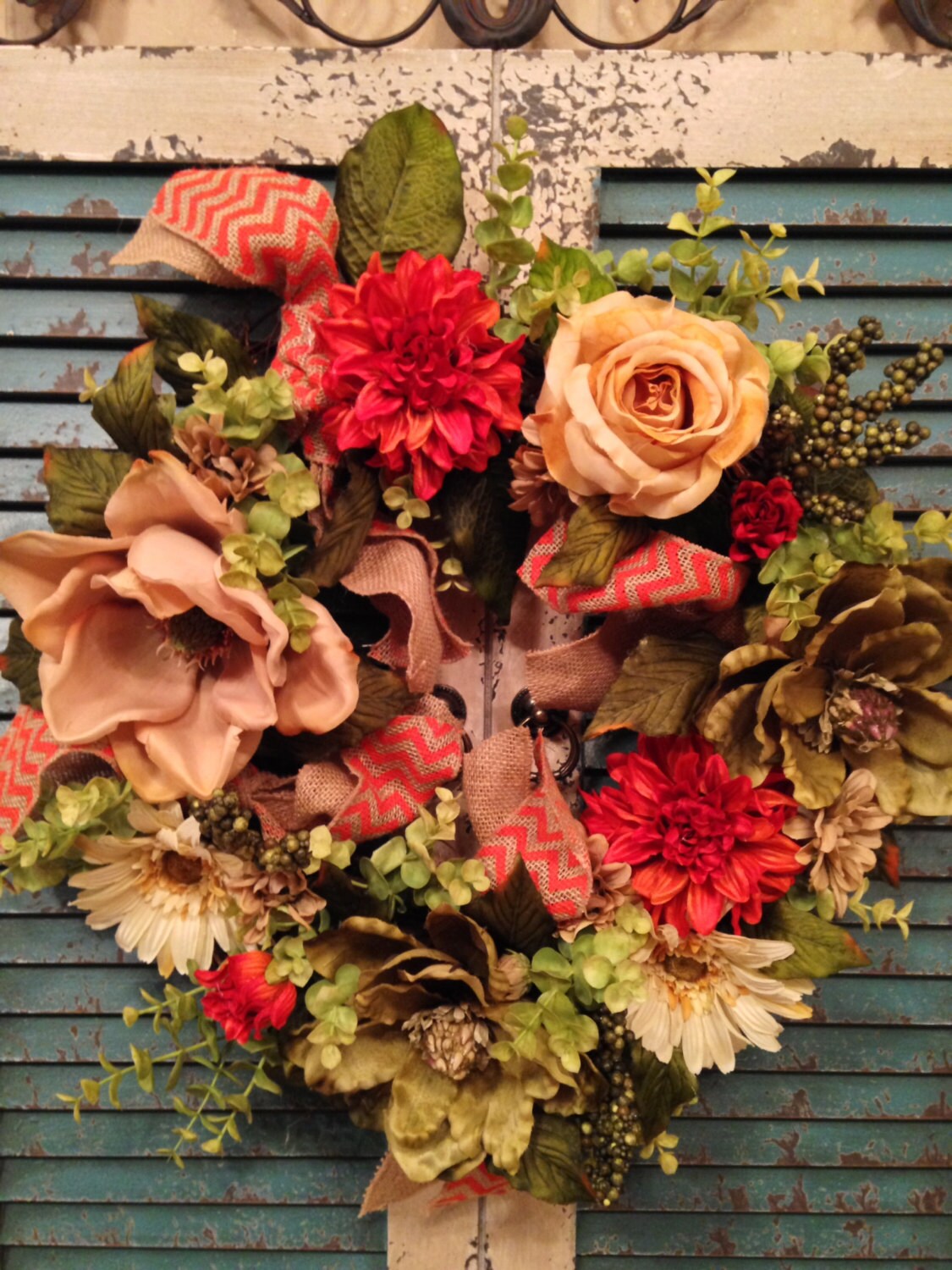 Magnolia Wreath Fall Wreath Autumn Wreath Harvest Wreath