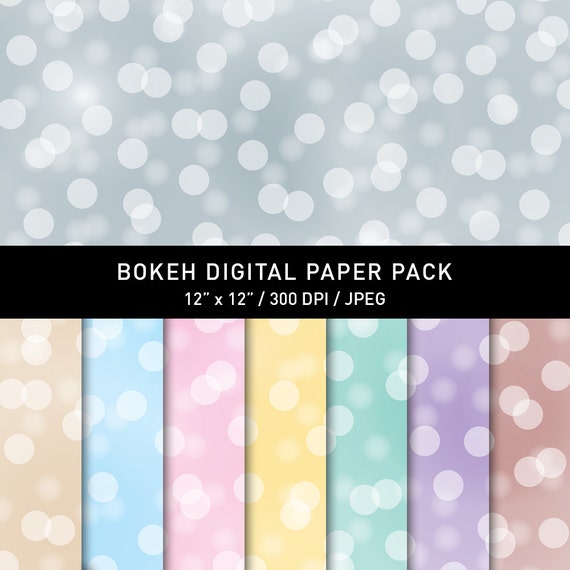 Bokeh Digital Paper Digital Paper Pack Scrapbook by KlampDesign