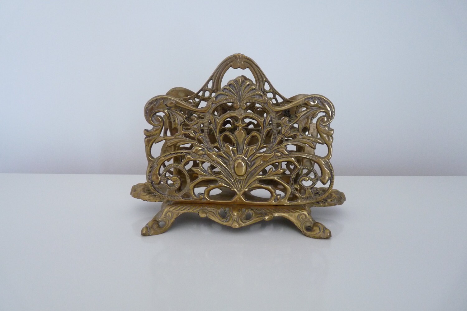 Vintage Antique Brass Letter Rack Circa 1880 – 1910 Art Nouveau Style ...