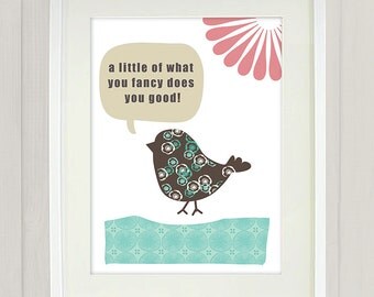Items similar to The Fancy Bird Print (black) on Etsy