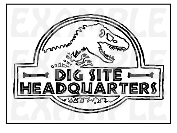PDF: Dinosaur Dig Headquarters Sign Themed Dinosaur Sign