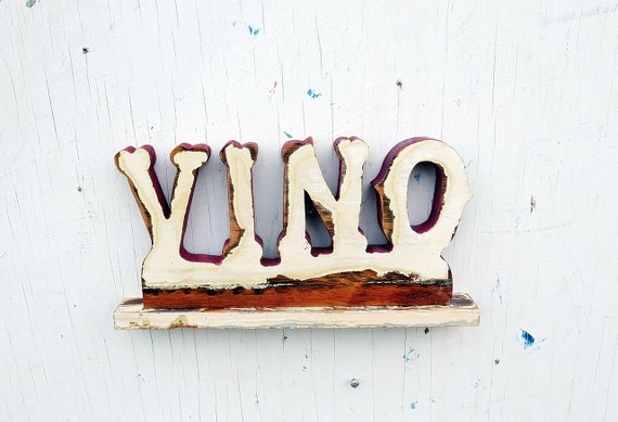 Vino Sign Wine Decor Distressed Home Decor Wooden Bar by woodenaht