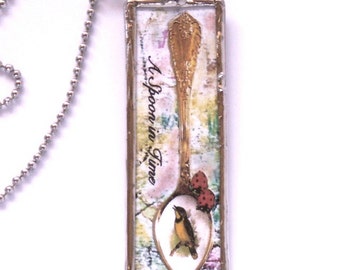 Microscope slide pendant necklace Princess Firefly Soldered