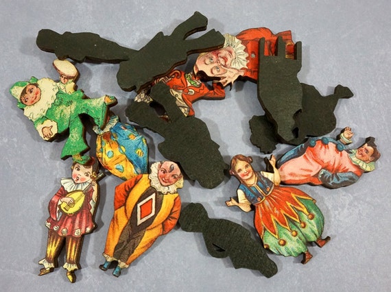 Circus Characters Collection of 14 Wood Cut Circus