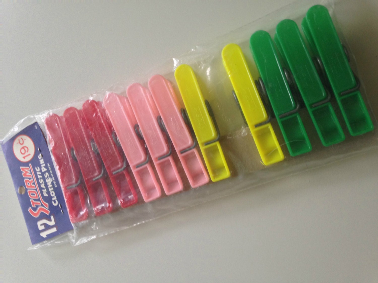 Vintage Storm Plastic Clothes Pins Mid Century Denmark Rainbow Colorful ...