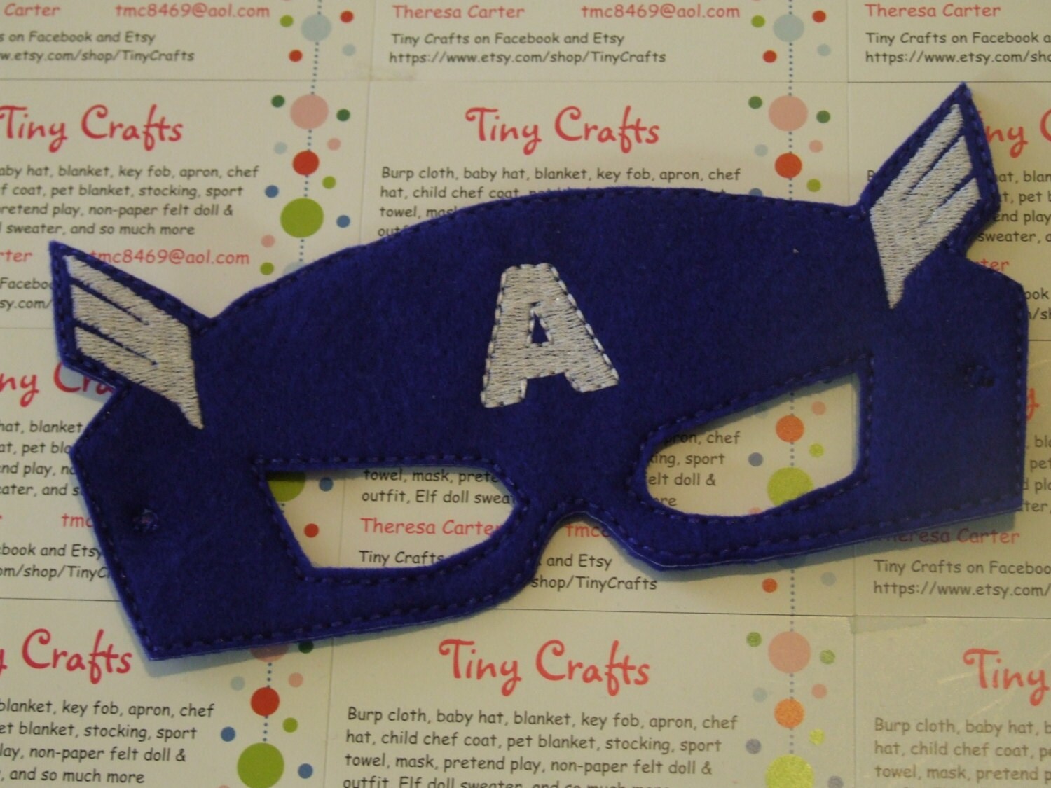 Captain America inspired felt mask for dress up or Halloween