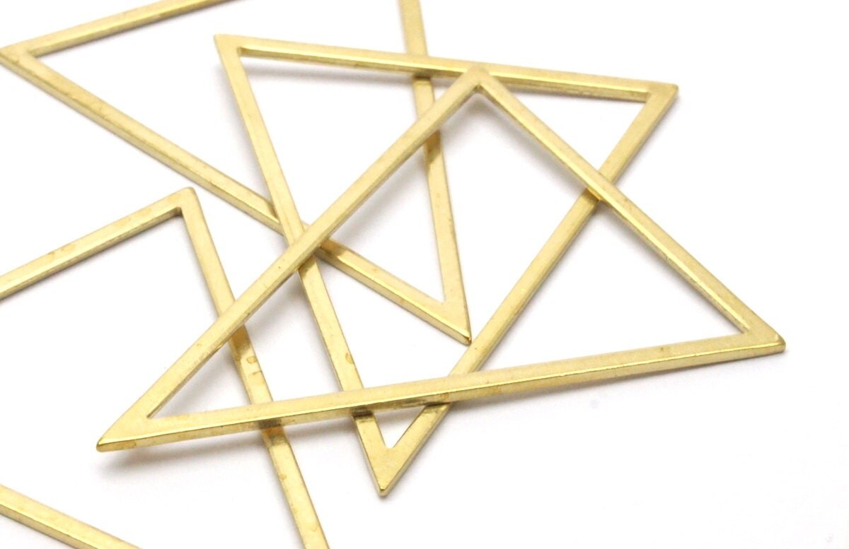 Brass Triangle Ring 6 Raw Brass Triangles 53x53x40mm