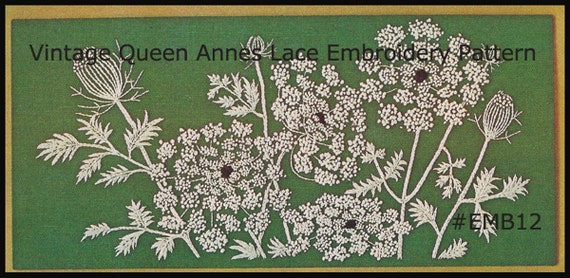Queen Anne's Lace Embroidery Pattern Queen Ann Lace Craft