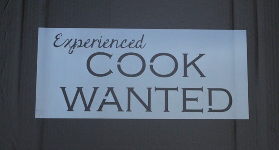 Experienced Cook Wanted Never used STENCIL DIY by CottageArtShoppe