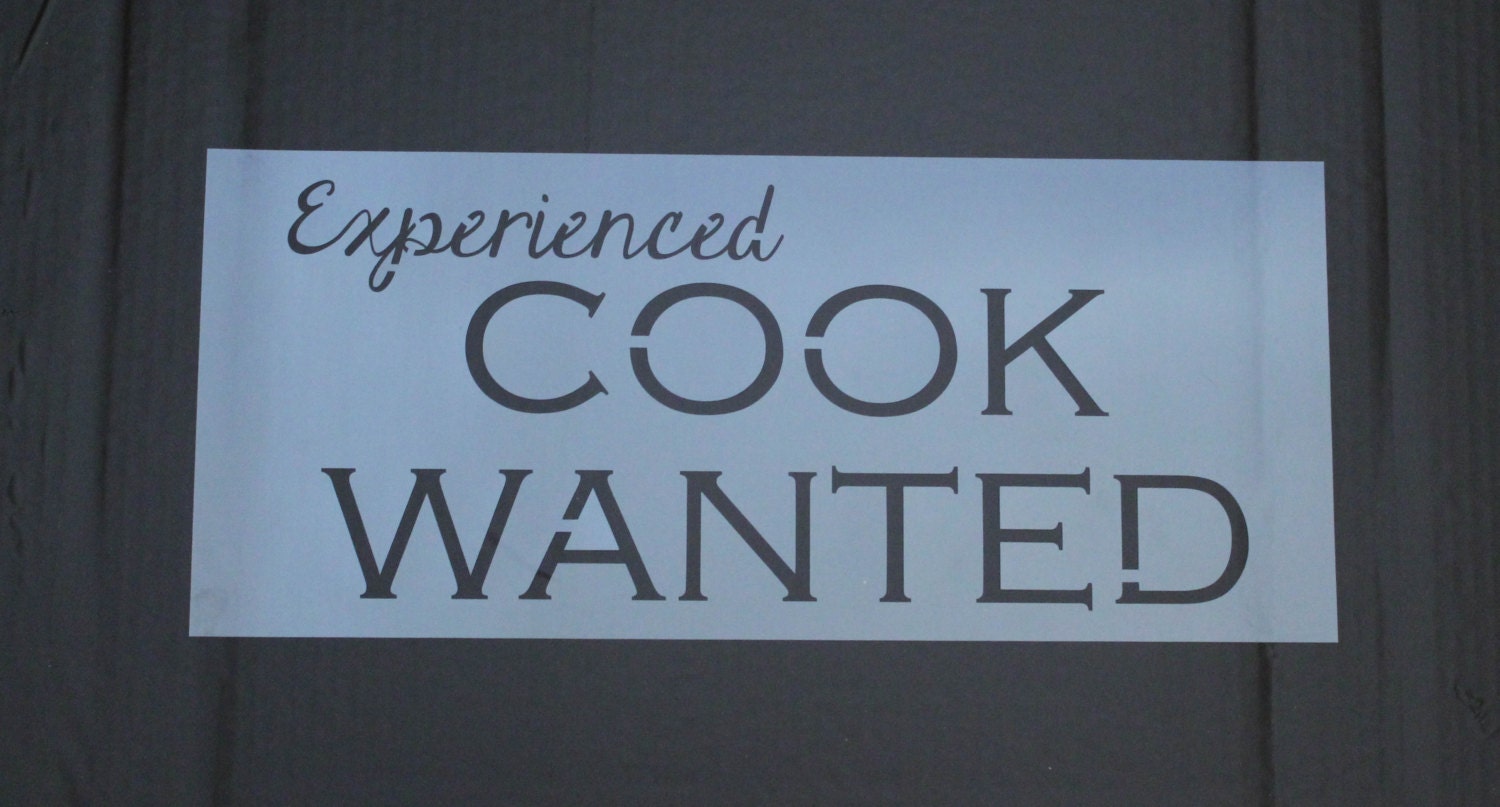 Experienced Cook Wanted Never used STENCIL DIY by CottageArtShoppe