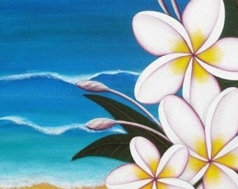 Frangipani painting | Etsy