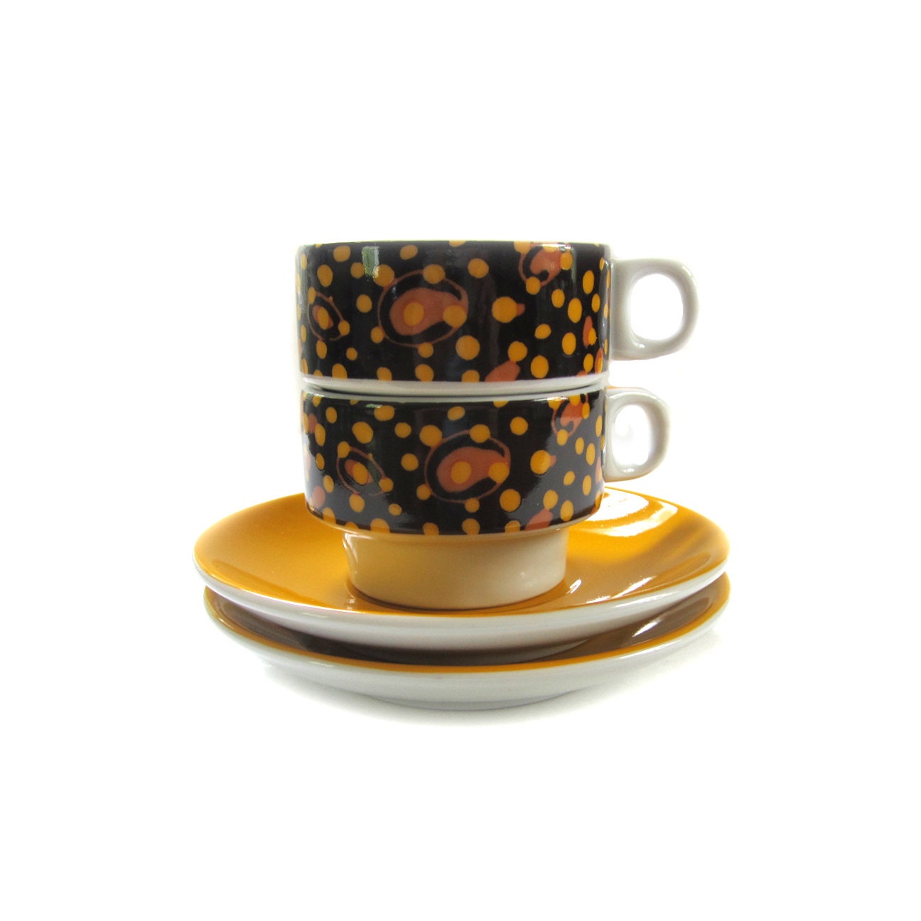 Pair Coffee Espresso Cups And Saucers Haute Juice