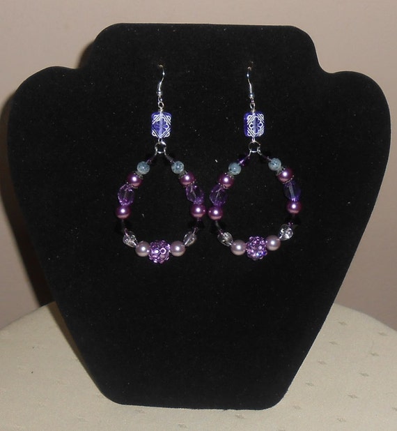 Items Similar To Purple Delight Hoop Earrings On Etsy