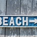 Wooden BEACH sign hand carved nautical wall art coastal home