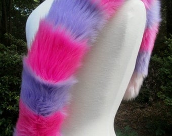 Hot Pink and Purple Stripe Cat Tail