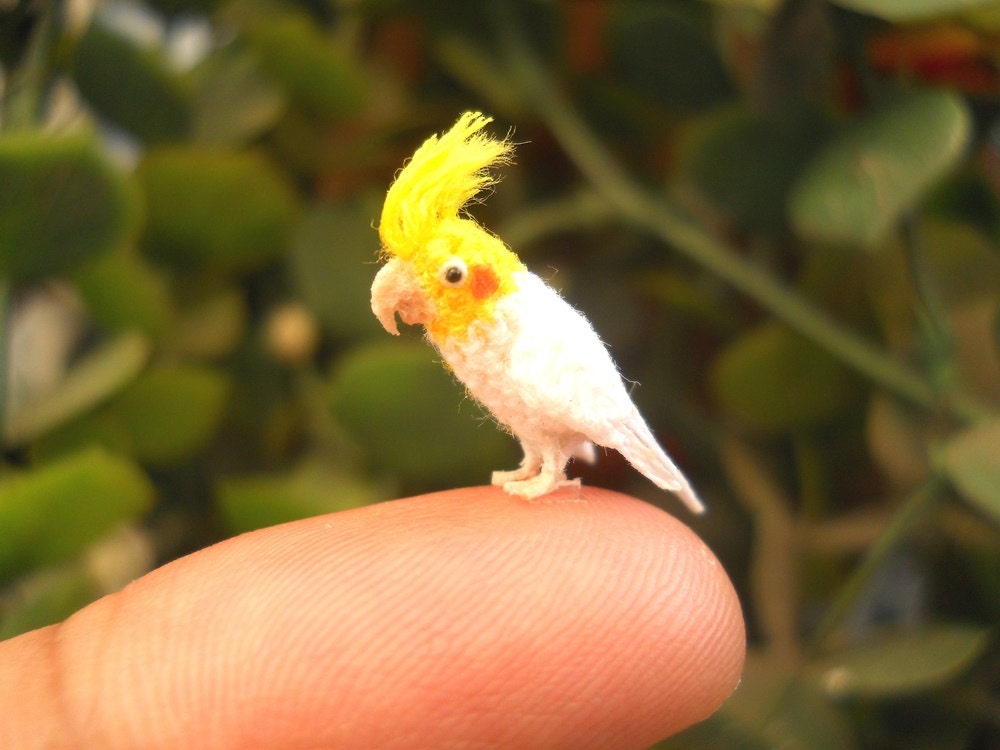 Cockatiel Cockatoo Micro Amigurumi Miniature Crochet Bird