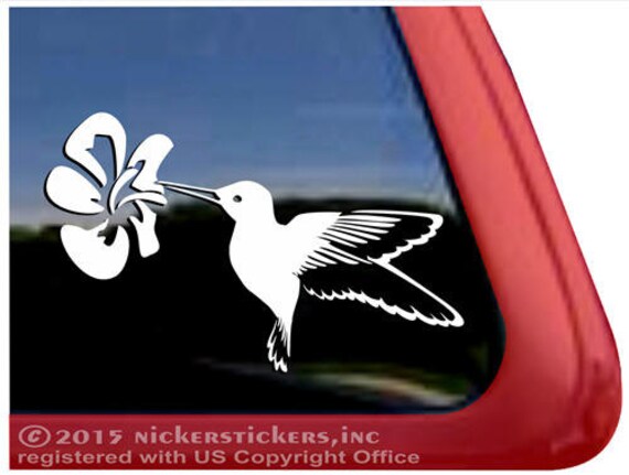 Hummingbird & Flower Decal DC165PL High Quality Vinyl
