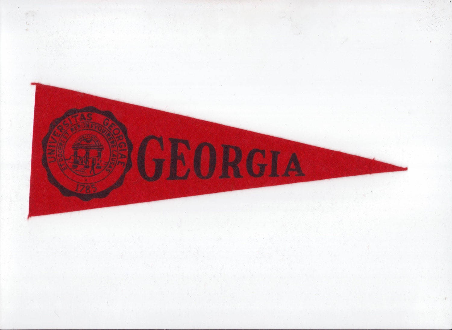 Vintage College Pennant GEORGIA University 9 1/2 Inch Red