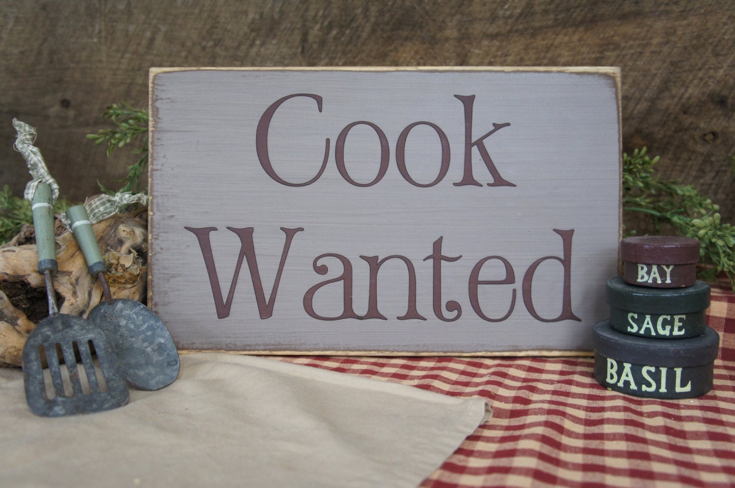 Cook Wanted Kitchen Sign Rustic Style Great Sign for the