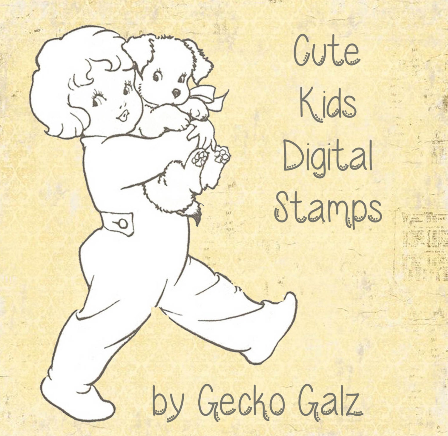 Cute Kids Digital Stamp Set