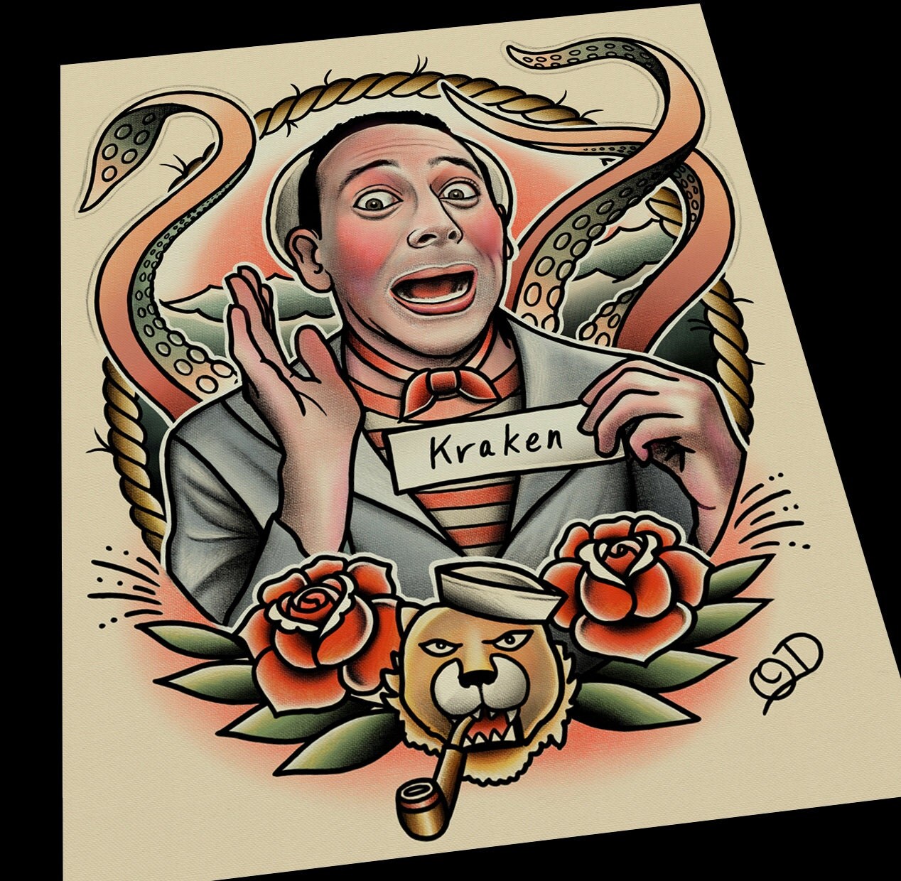 PeeWee Herman Tattoo Art Print