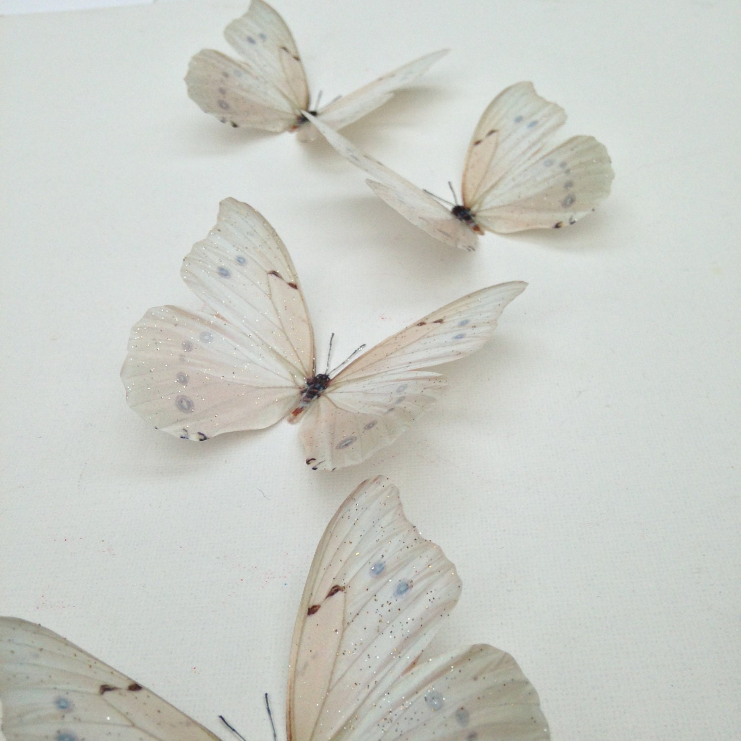 6 Luxury Ivory Cream Flying 3D Butterflies Bedroom Butterfly