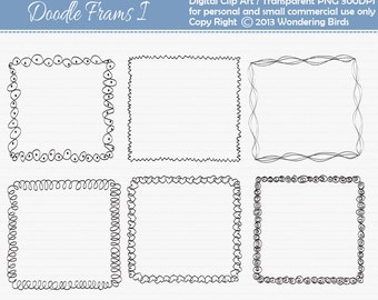 Hanging Doodle Frames Personal and Commercial Use digital