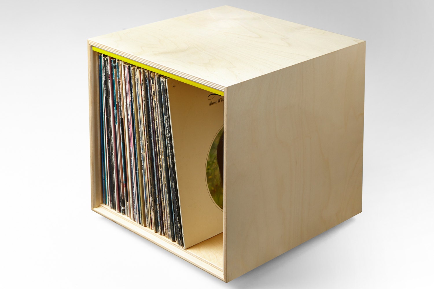 Stackable Storage Cube Yellow LP Vinyl Record Storage