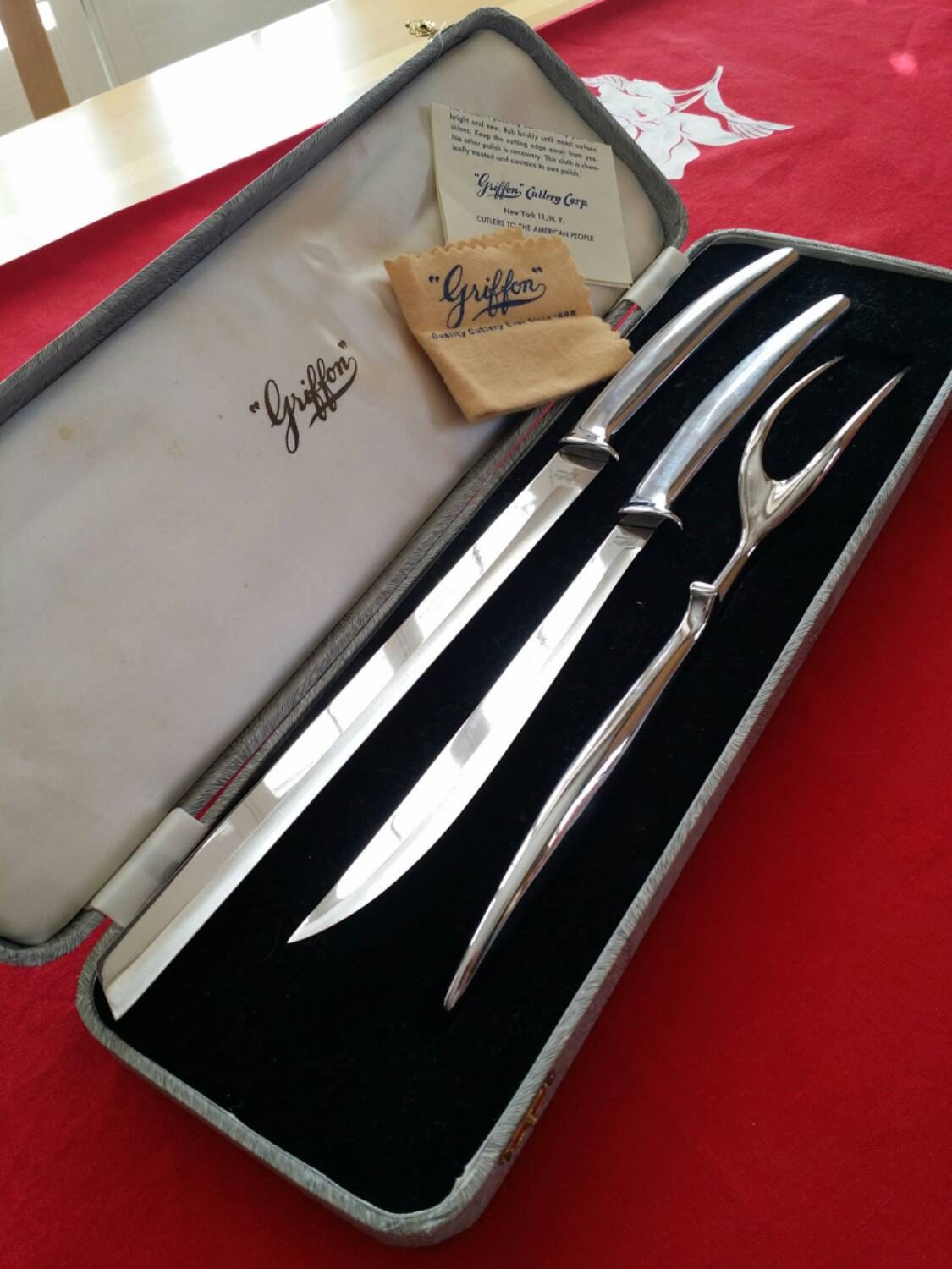 Beautiful 1950’s Vintage “GRIFFON GERMANY” Carving Cutlery Set, New ...