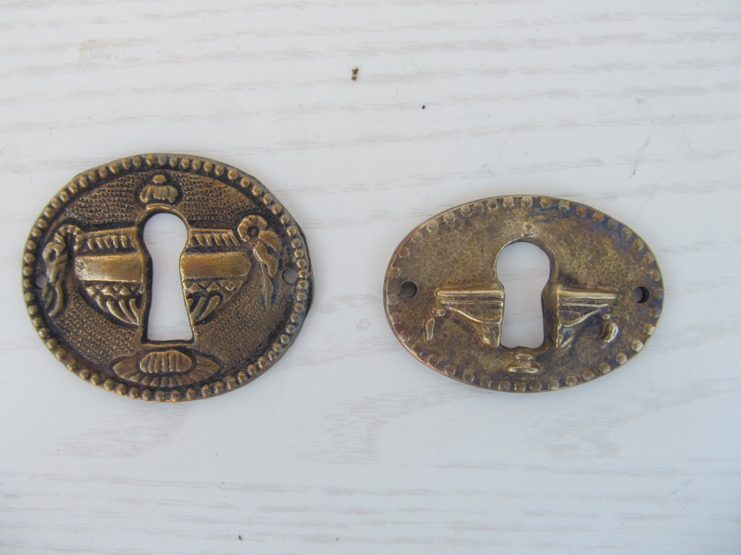 Antique French Bronze Keyhole Escutcheon Hardware, keyhole cover ...