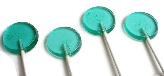 Light Aqua Blue Lollipops Hard Candy Lollipops 30